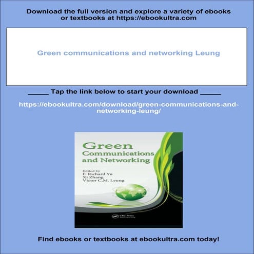 Green communications and networking Leung | PDF