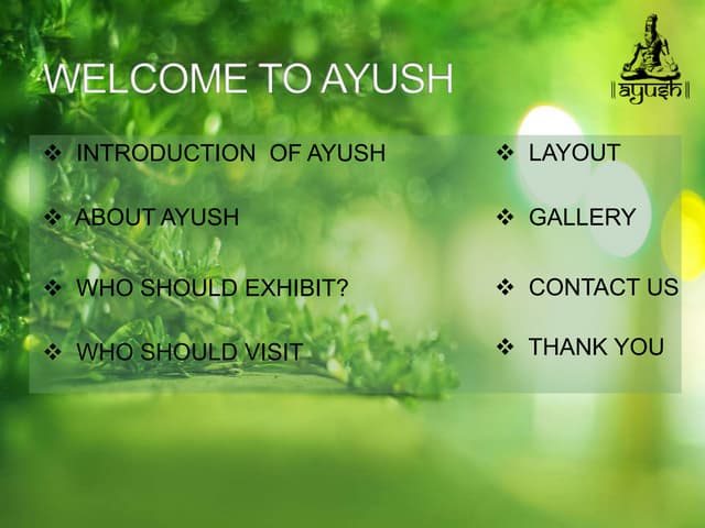Introduction of ayush | PPTX | Alternative Medicine | Wellness