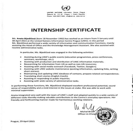 Internship certificate | PDF