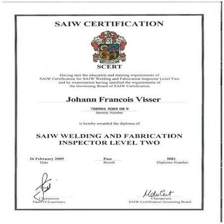 Trade Test Certificate (Welder)