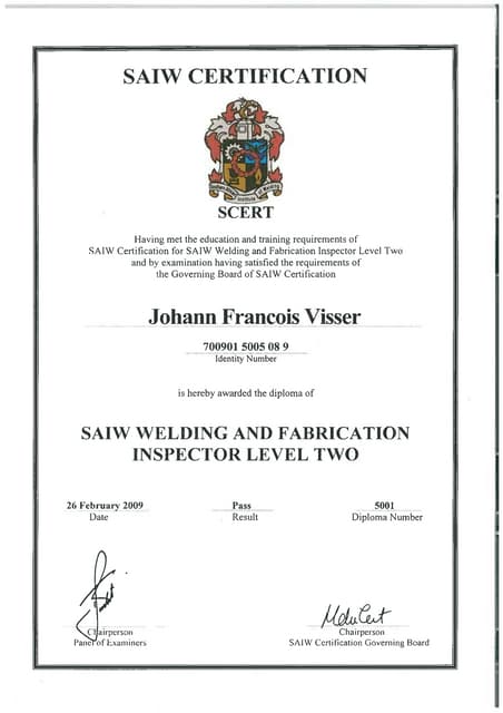 Trade Test Certificate (Welder) | PDF