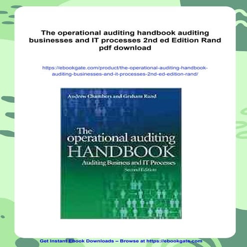 The operational auditing handbook auditing businesses and IT processes ...