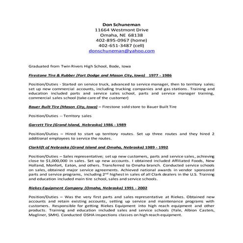 Don Resume 2014 | DOCX | Careers