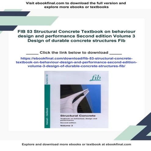 FIB 53 Structural Concrete Textbook on behaviour design and performance ...