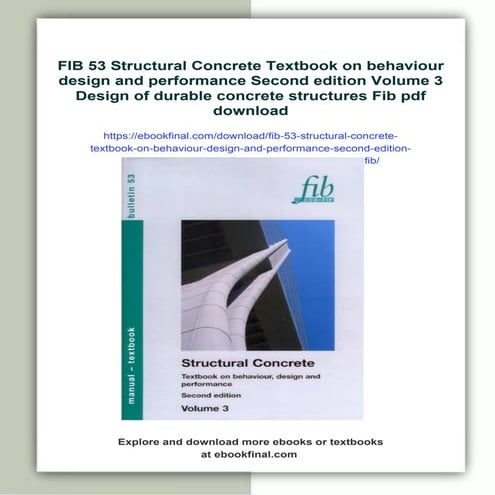 FIB 53 Structural Concrete Textbook on behaviour design and performance Second edition Volume 3 ...
