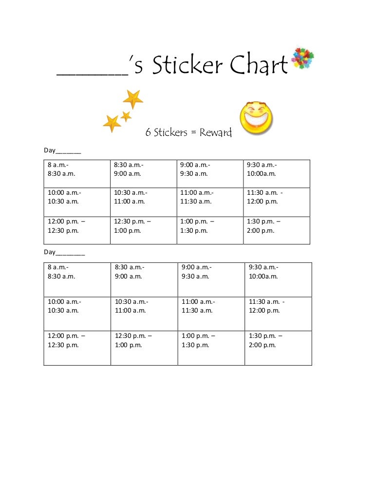 Sticker Chart