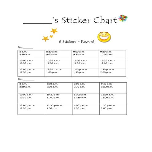 Sticker Chart | DOCX