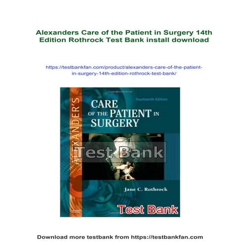 Alexanders Care of the Patient in Surgery 14th Edition Rothrock Test ...