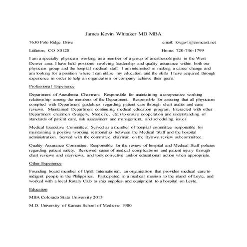 James Kevin Whitaker MD MBA | DOCX