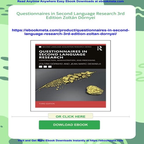 Questionnaires in Second Language Research 3rd Edition Zoltán Dörnyei | PDF