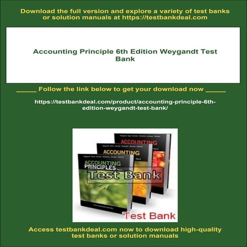 Accounting Principle 6th Edition Weygandt Test Bank | PDF