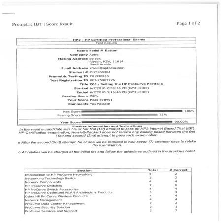 HP Test Result | PDF