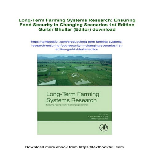 Long-Term Farming Systems Research: Ensuring Food Security in Changing ...