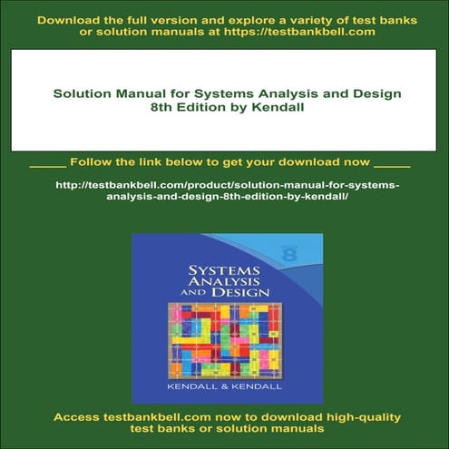 Solution Manual for Systems Analysis and Design 8th Edition by Kendall | PDF