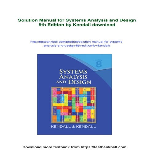Solution Manual for Systems Analysis and Design 8th Edition by Kendall ...