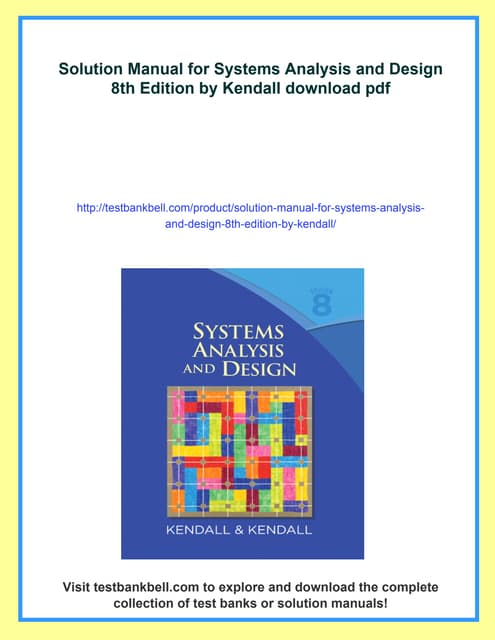 Systems Analysis and Design 8th Edition Kendall Solutions Manual | PDF