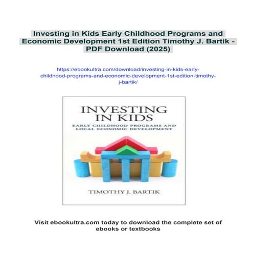 Investing in Kids Early Childhood Programs and Economic Development 1st ...