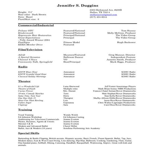 Acting Resume | DOC