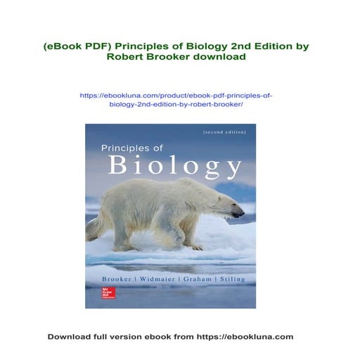 (eBook PDF) Principles of Biology 2nd Edition by Robert Brooker | PDF