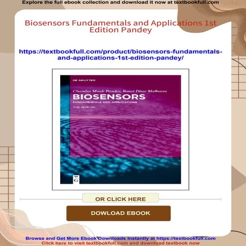 Biosensors Fundamentals and Applications 1st Edition Pandey | PDF