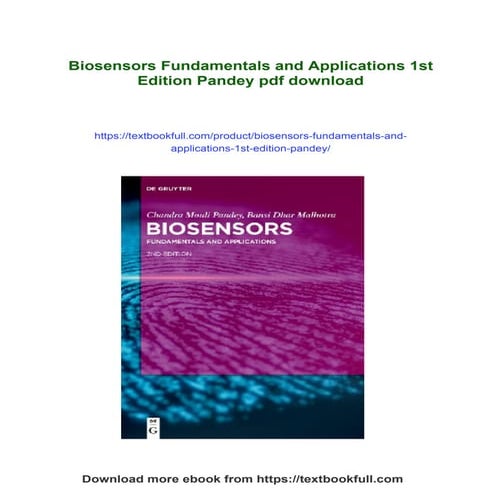 Biosensors Fundamentals and Applications 1st Edition Pandey | PDF