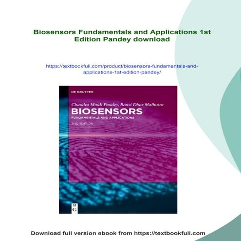Biosensors Fundamentals and Applications 1st Edition Pandey | PDF