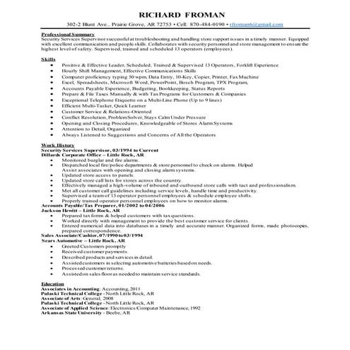 Richard Froman Resume1 | PDF