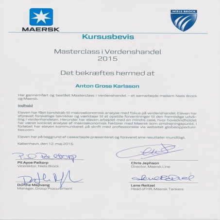 Maersk Masterclass Diploma | PDF