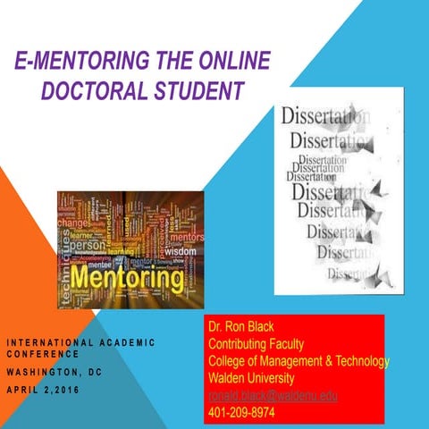 E-Mentoring the Online Doctoral Student | PPTX