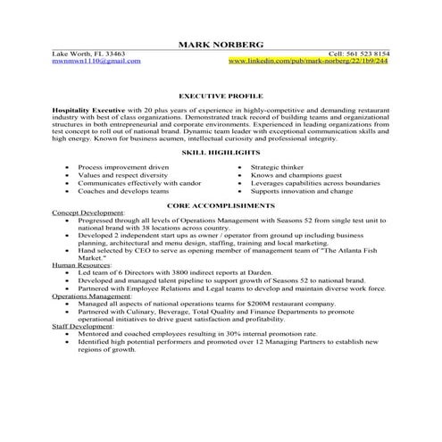 Resume - Norberg, Mark | DOC