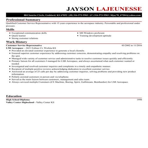 Jayson Lajeunesse Resume 1 | PDF