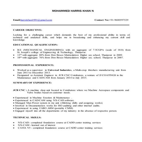 Harris Resume | DOCX