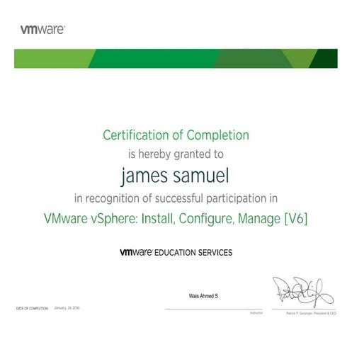 VCP-Cource Cert | PDF