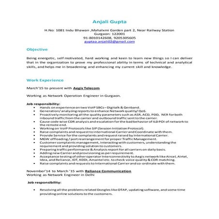 Anjali Resume | DOCX