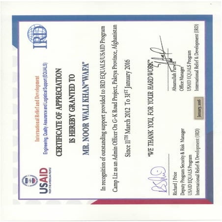 IRD - Certificate Awarded | PDF
