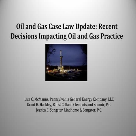 Oil and Gas Case Law Update | PPT
