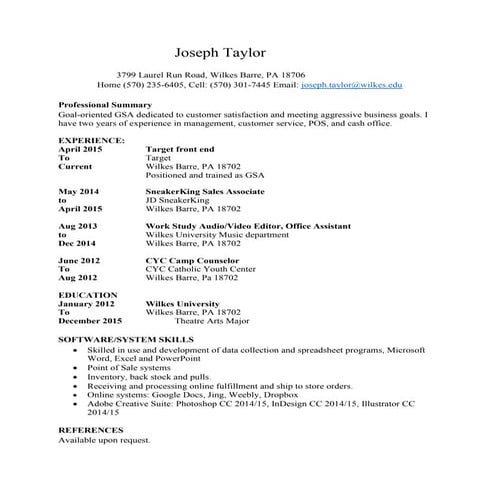Joseph Taylor Resume | PDF | Free Download