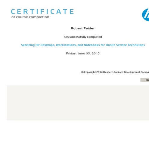 HP Certificate | PDF