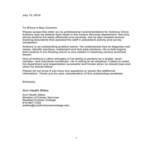 Letter of Thanks Simone Fuller 24 7 2013 | PDF