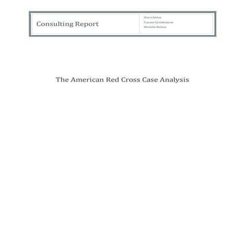 American Red Cross Field Report | DOCX | Management Consulting Industry ...