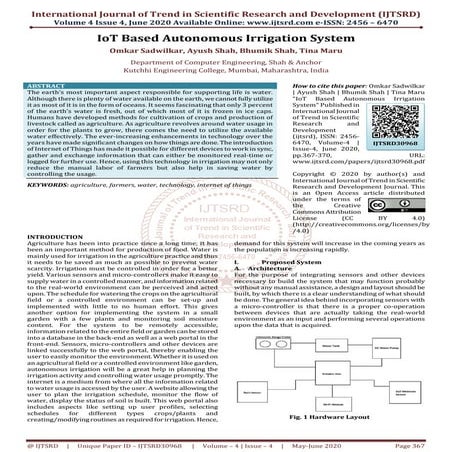IoT Based Autonomous Irrigation System | PDF