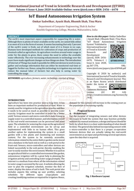 Iot based smart irrigation system | PPTX