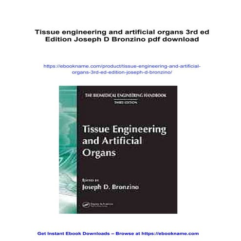 Tissue engineering and artificial organs 3rd ed Edition Joseph D ...