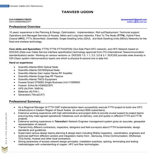 Tanveer HFC CV 1.1 | PDF