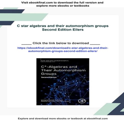 C star algebras and their automorphism groups Second Edition Eilers | PDF