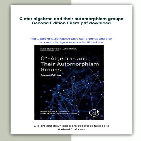 C star algebras and their automorphism groups Second Edition Eilers | PDF