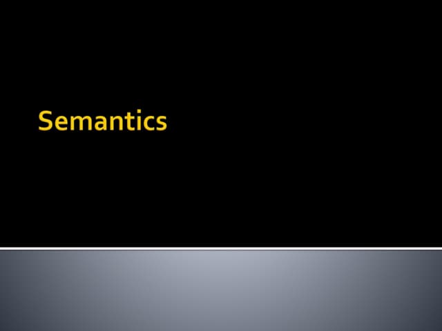 Semantics | PPT