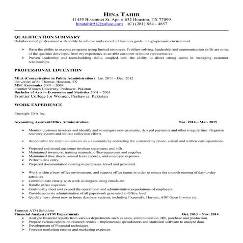 Hina's Resume 1. | DOC