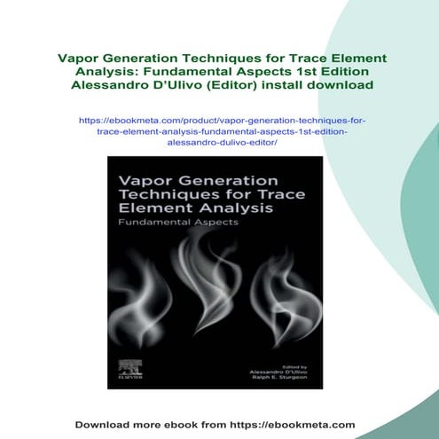 Vapor Generation Techniques for Trace Element Analysis: Fundamental ...