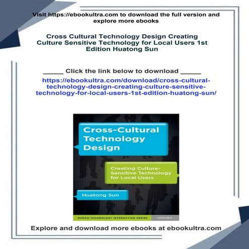 Cross Cultural Technology Design Creating Culture Sensitive Technology ...